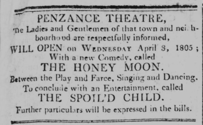 Penzance's Georgian Theatre | On this Day | Penwith Local History Group ...